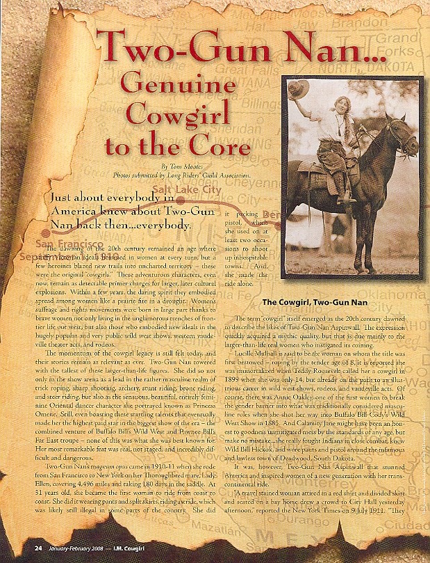 "Two-Gun" Nan Aspinwall - the first woman to ride across the USA